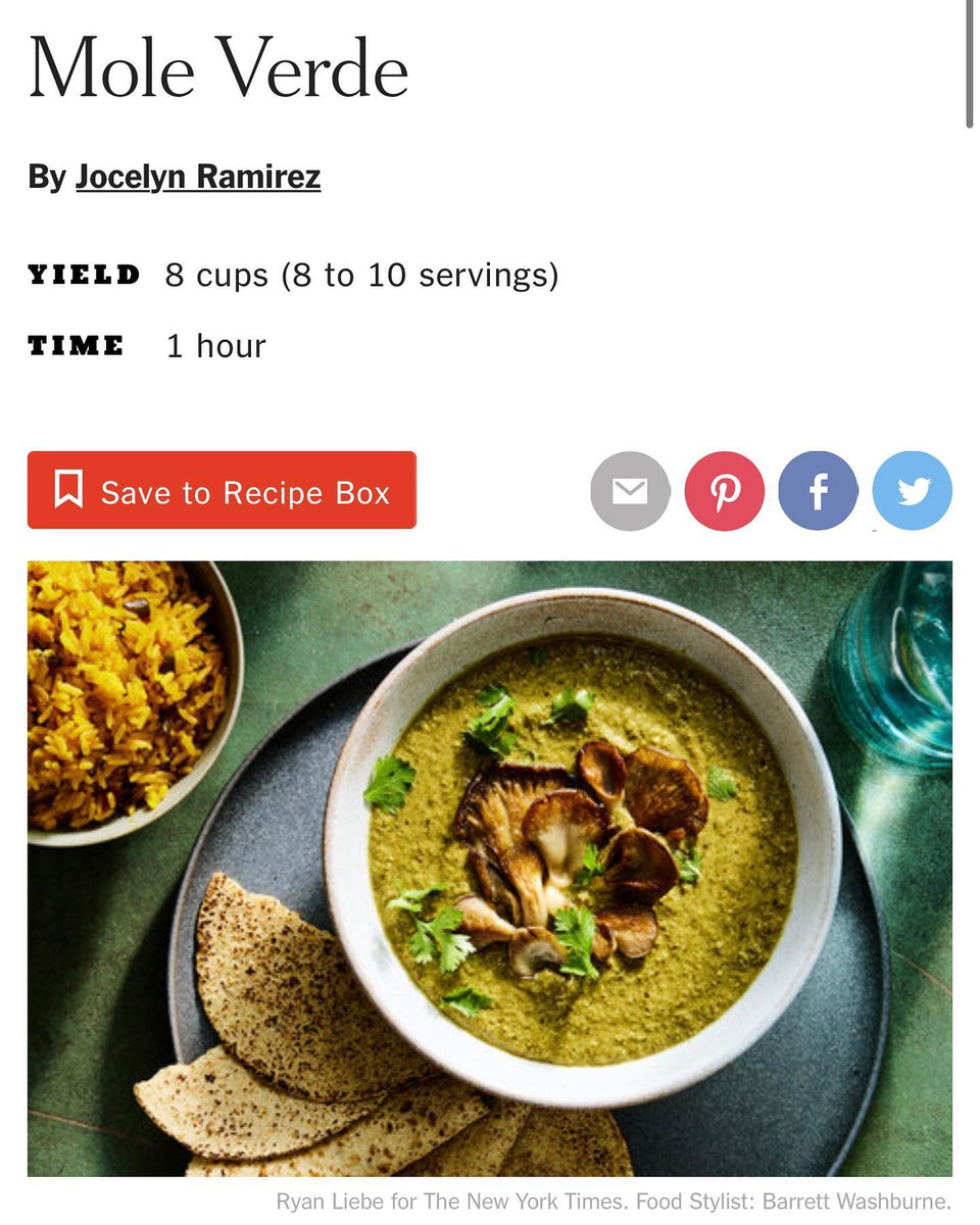 Mole Verde Recipe for NY Times – Todo Verde Shop